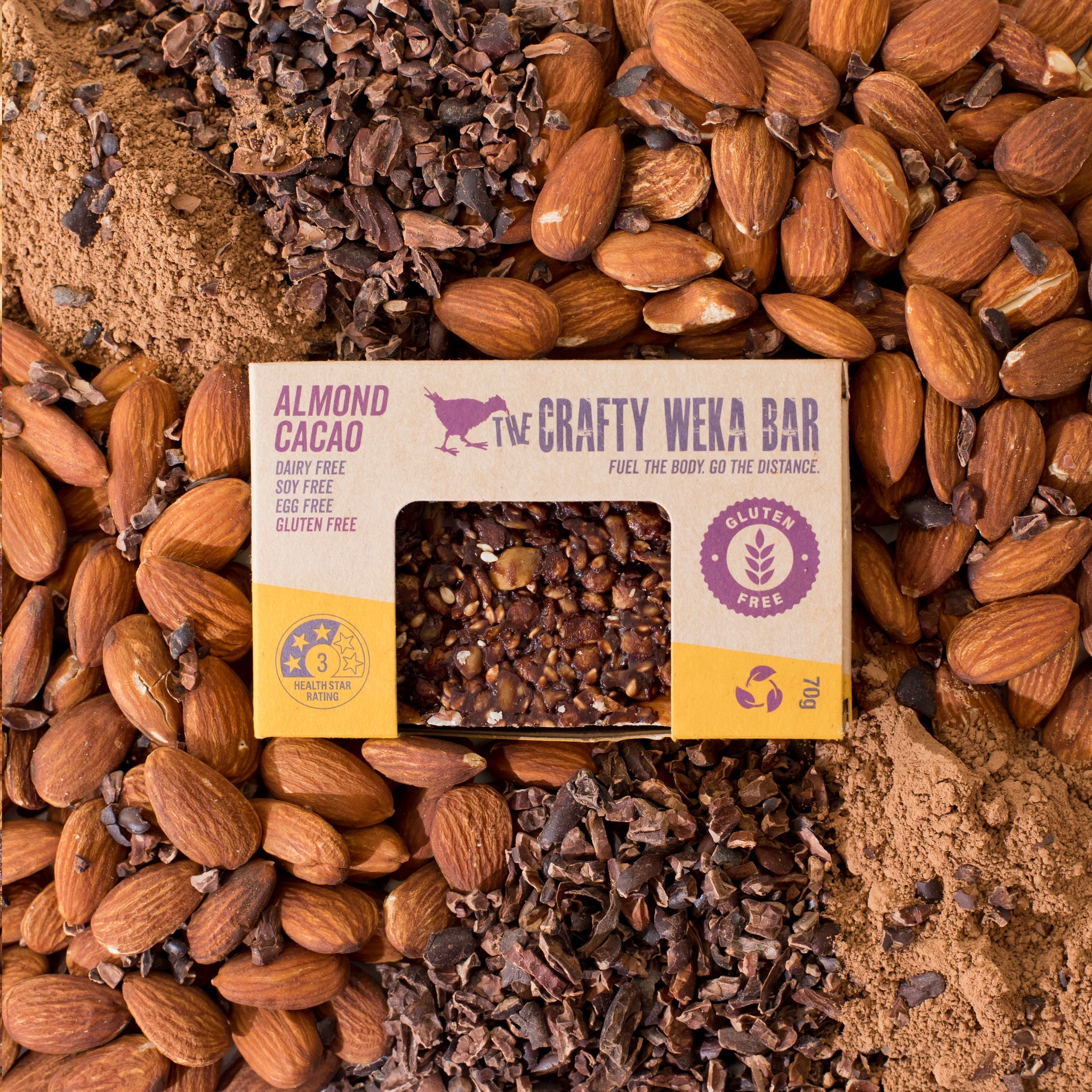 The Crafty Weka Bar Almond Cacao GF 70g – Backpacking Light Australia